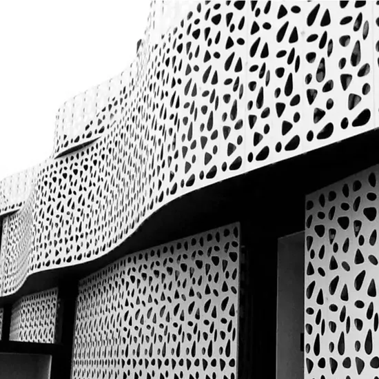 PVDF Building Material Facade Cladding Aluminum Laser Cut Perforated ...